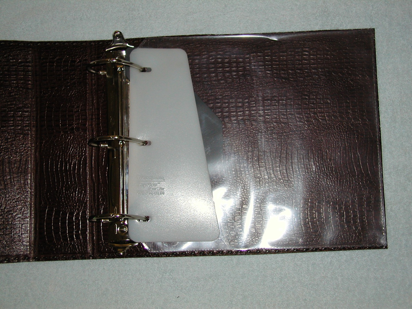Interior of scrap book binder